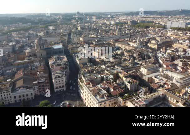 4K drone video capturing the aerial view of Rome, Italy, showcasing its ...