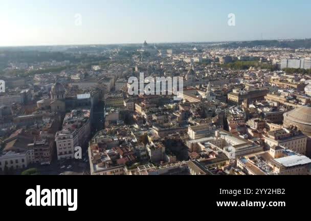4K drone video capturing the aerial view of Rome, Italy, showcasing its ...