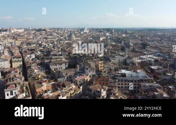 A stunning 4K drone aerial view of Rome, Italy, showcasing the citys ...