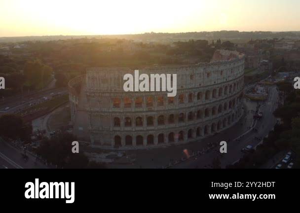 Aerial view of the Colosseum in Rome, Italy Stock Video Footage - Alamy