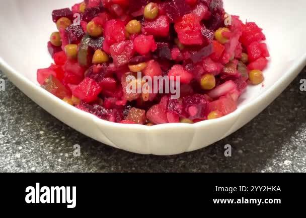 Vinaigrette, boiled vegetables, Ukrainian national cuisine, Ukrainian ...