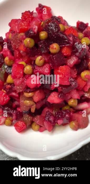 Vinaigrette, boiled vegetables, Ukrainian national cuisine, Ukrainian ...