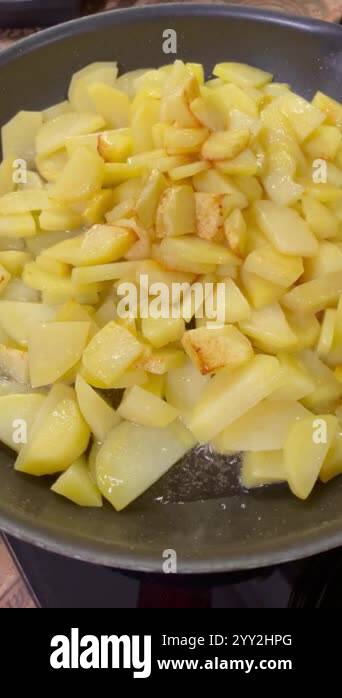 Fried potatoes, delicious, frying pan, plate, oil, salt, cook, food ...