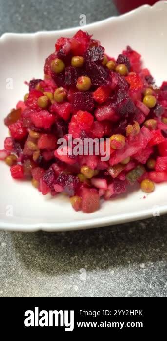 Vinaigrette, boiled vegetables, Ukrainian national cuisine, Ukrainian ...