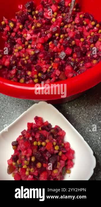 Vinaigrette, boiled vegetables, Ukrainian national cuisine, Ukrainian ...