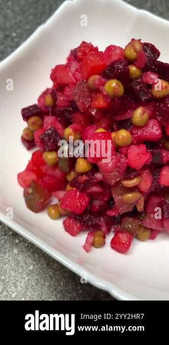 Vinaigrette, boiled vegetables, Ukrainian national cuisine, Ukrainian ...