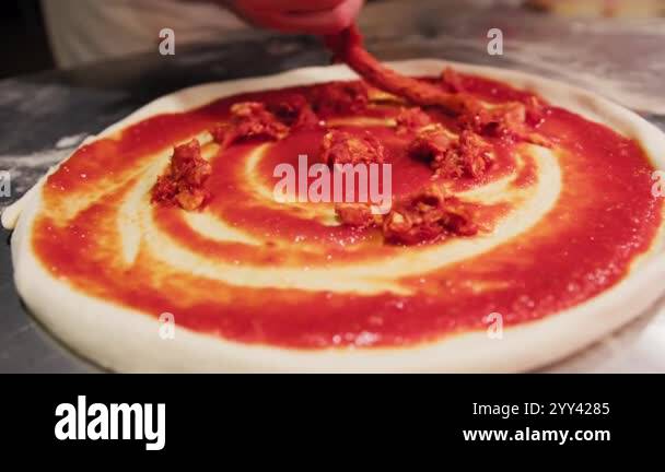 Making Naples Pizza in the street Stock Video Footage - Alamy