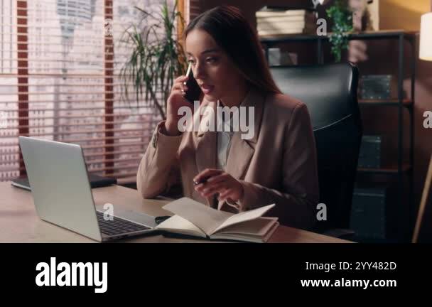 Busy multitasking Caucasian businesswoman female girl lady business ...