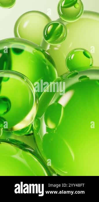 Transparent green liquid bubbles background, 3d rendering Stock Video Footage - Alamy