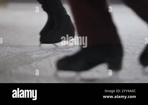 Ice dancing, pro dancers walking on the ice and training on the ice ...