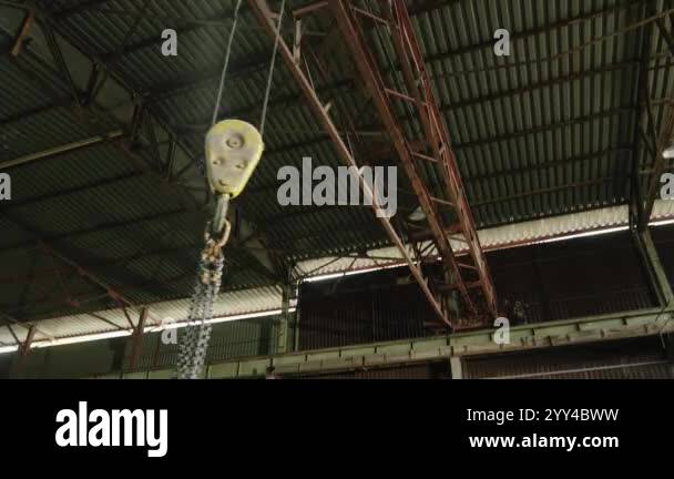 In the production zone at metalwork manufacturing capturing video of ...