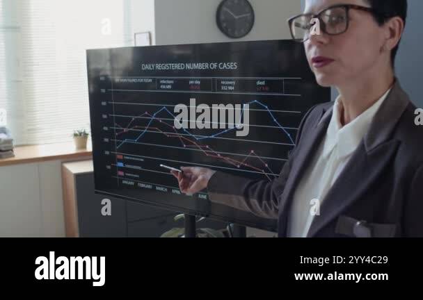 Middle-aged female clinical director in formalwear and glasses ...