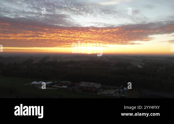 Beautiful sunrise over countryside landscape Stock Video Footage - Alamy