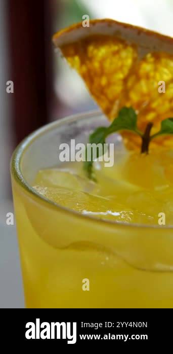 Refreshing summer soft lemonade drink with lemon, citrus, orange ...