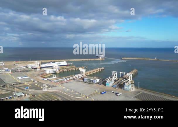 High Angle View of Dover Sea Port of England United Kingdom During ...