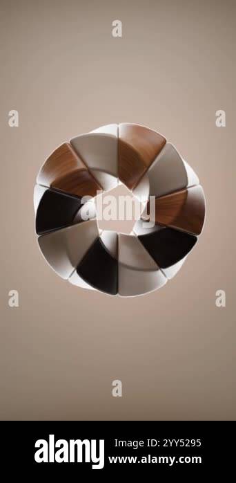 A 3D mesmerizing torus with alternating earthy textures and smooth ...