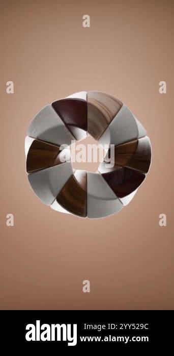 A 3D mesmerizing torus with alternating earthy textures and smooth ...