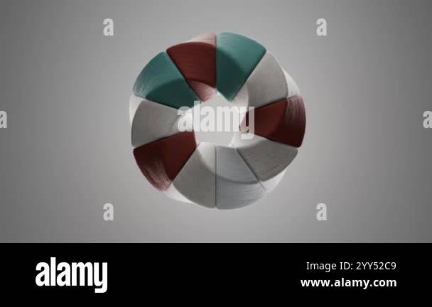 A 3D mesmerizing torus with alternating earthy textures and smooth ...