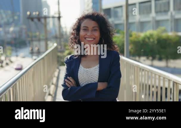 Young Lawyer Standing with Cross Hands Outside, Looking at the Camera ...