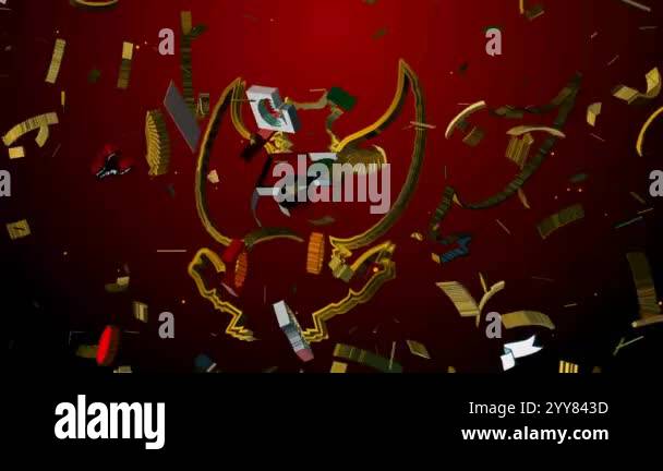 3d animation of the Indonesian Garuda Pancasila symbol green screen ...