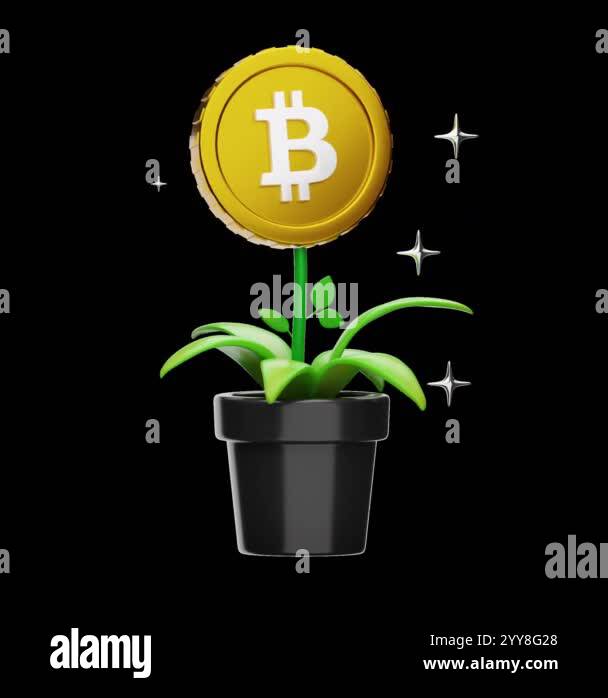 Animated Tree Coin Bitcoin BTC Cryptocurrency. Editorial Release ...