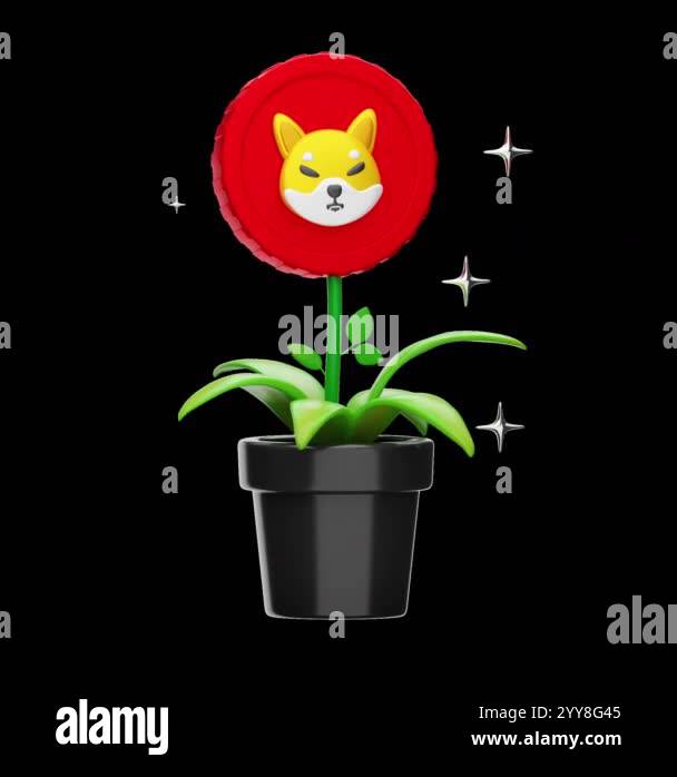Animated Tree Coin Shiba Inu SHIB Cryptocurrency. Seamless Looping ...