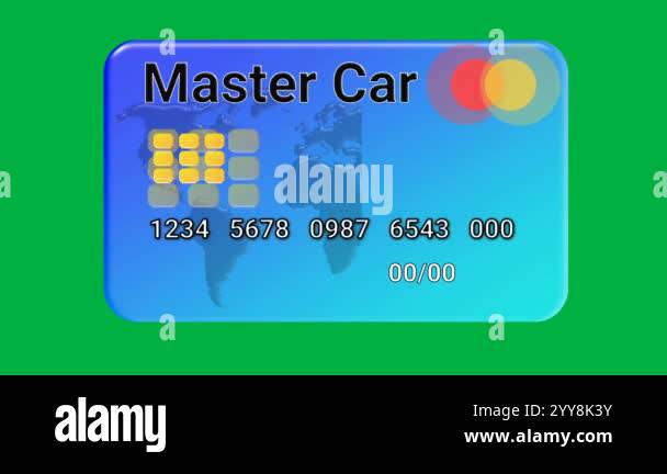 Master card animation with blue and sky blue background with world map ...