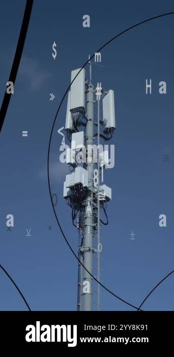 A sleek telecom tower designed to showcase advanced technology that ...