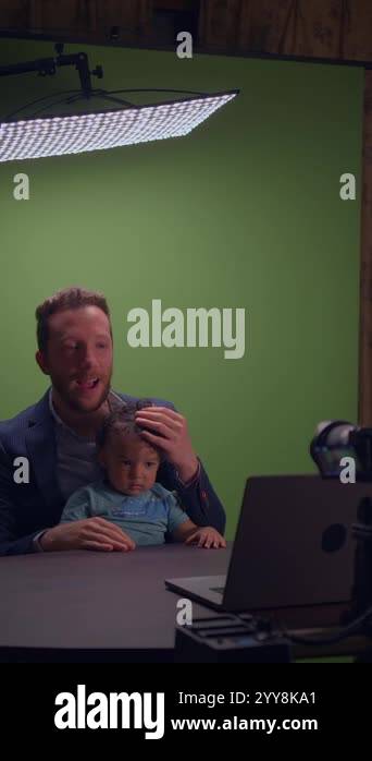 A deeply touching and heartwarming moment shared between a father and his baby in a vibrant ...