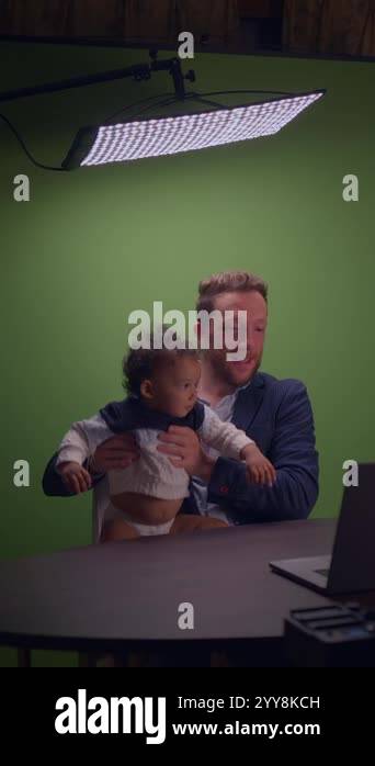 A touching moment happens between a devoted father and his adorable ...