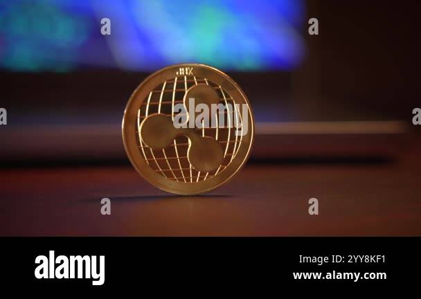 A closeup of a Ripple coin, which symbolizes current trends in modern ...