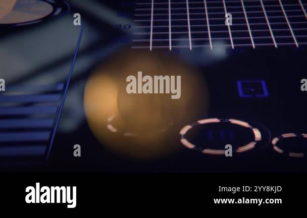 An abstract view of a modern digital interface featuring various ...