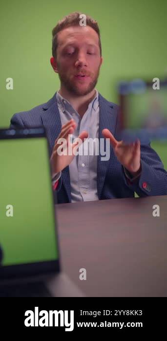 A confident and skilled speaker captivates a virtual audience ...