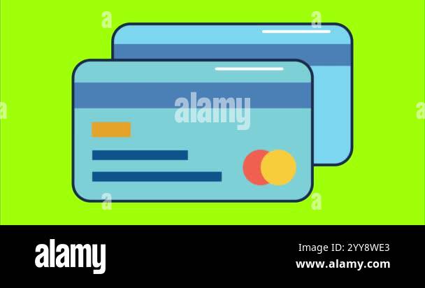 credit card icon animation, green screen Stock Video Footage - Alamy