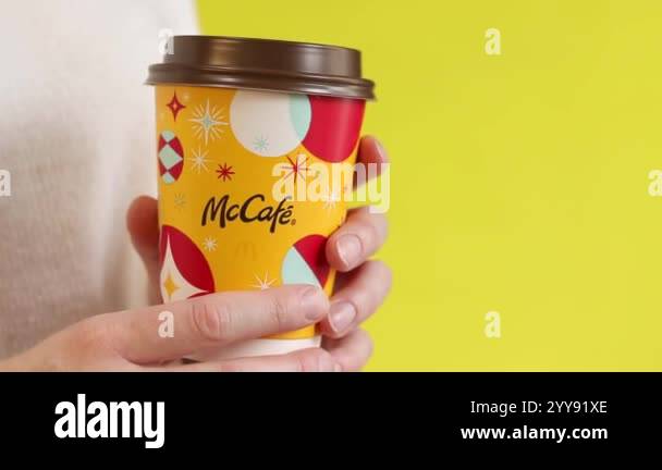 Kyiv, Ukraine - December 19, 2024: Christmas cup of coffee from ...