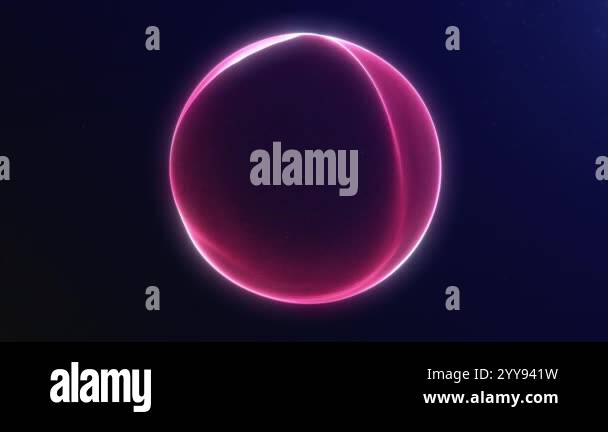 Soft neon pink red shiny energy sphere with plasma field. Glowing ...