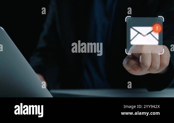 Business person checking email inbox, organizing and prioritizing ...