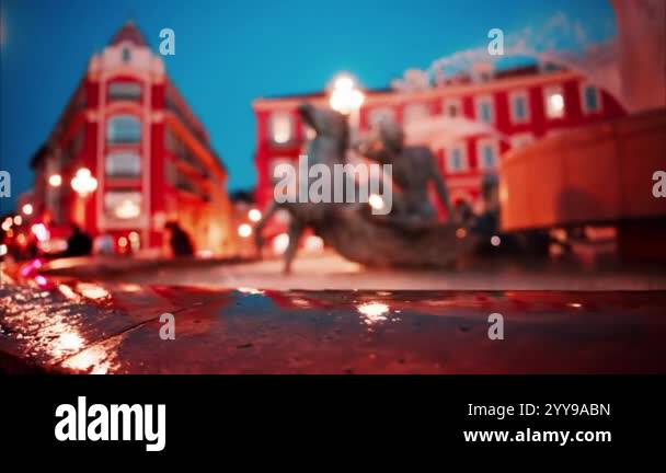 Nice, France - October 8, 2024: Close up of the Fontaine du Soleil at ...