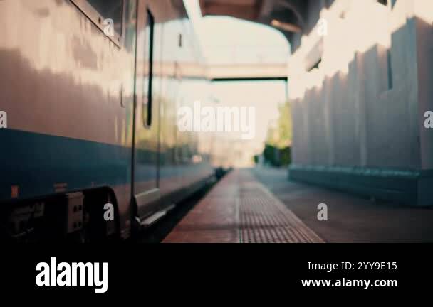 Blurry view of a train moving at the Nice Train Station Stock Video ...