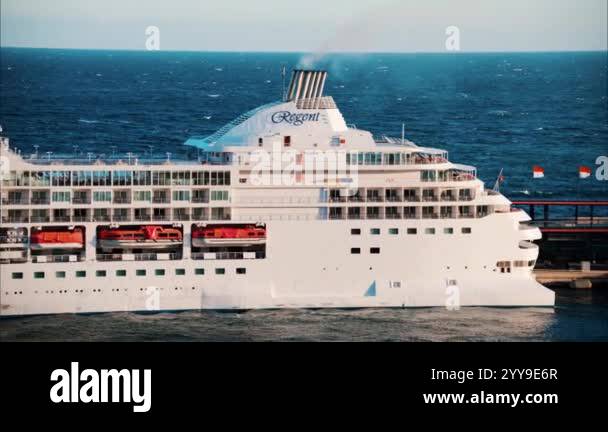 Monte Carlo, Monaco - October 14, 2024: Large cruise ship docked in the ...
