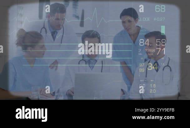 Analyzing medical data animation, doctors discussing patient ...