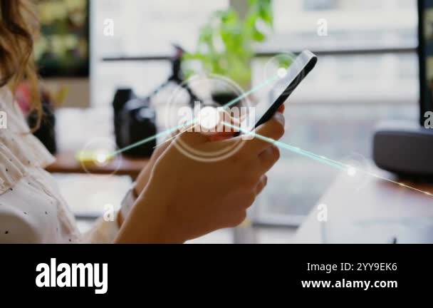 Network connections and data points animation over person using ...