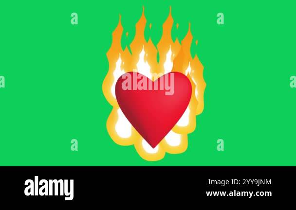 Burning Fire Visual Effect Green Screen, This 3D Animation in Ultra ...