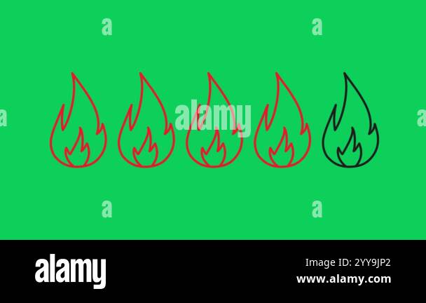 Fire loading icons animation on green screen background ideal for video ...