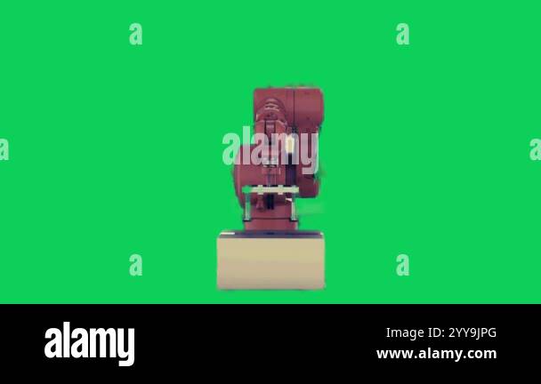 3d rendering robotic arm isolated on green screen background 4k ...