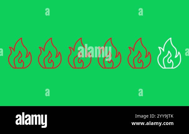 Fire loading icons animation on green screen background ideal for video ...