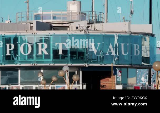 Antibes, France - November 1, 2024: Port Vauban sign at the entrance of ...