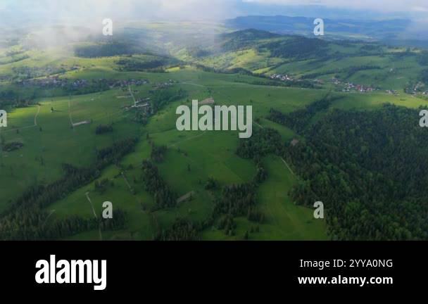 The breathtaking aerial view of beautiful Tantra mountains and ...