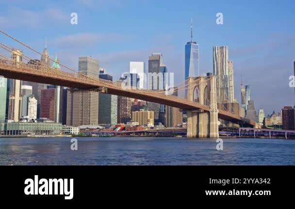 New York city architecture. Brooklyn landmark. Brooklyn bridge in New ...