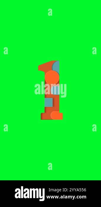 animation of counting numbers from 1 2 3 with geometric shapes in ...
